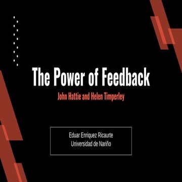 The Power of Feedback in the EFL Classroom | PPTX