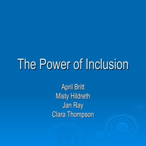 The Power Of Inclusion | PPT