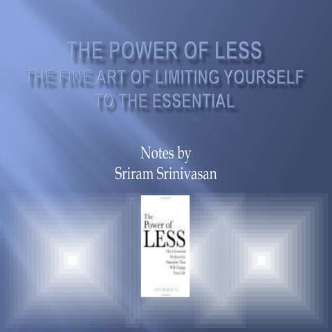 The power of less | PPT