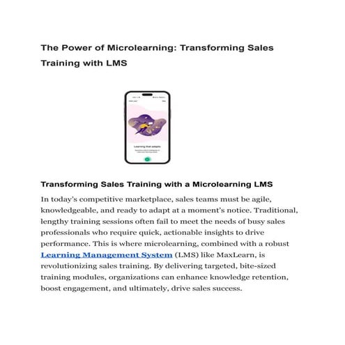 The Power of Microlearning_ Transforming Sales Training with LMS.pdf