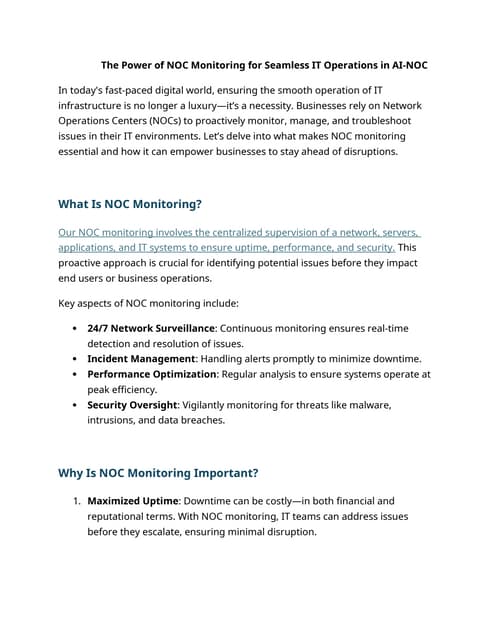 The Backbone Of Modern It Infrastructure With 24x7 Network Operations Center Noc Monitoring In