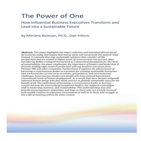 The Power of One | PDF | Business | Business and Finance
