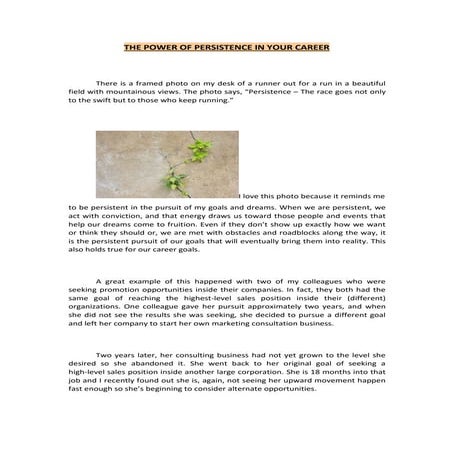 The power of persistence in your career | PDF