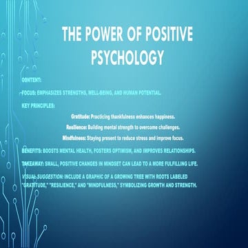 The Power of Positive Psychology and socio | PPTX