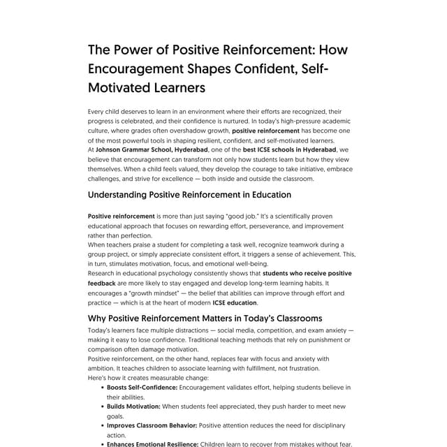 The Power of Positive Reinforcement: How Encouragement Shapes Confident ...