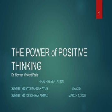 The power of positive thinking | PPTX