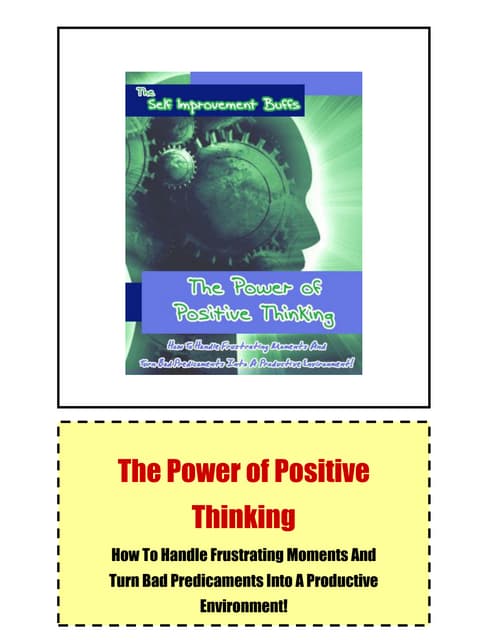 Positive thinking | PPTX | Mental Health | Diseases and Conditions