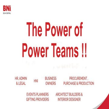 The Power of Power Teams presentation in BNI | PPTX