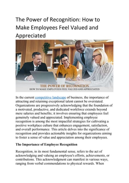 Rewards and Recognition in the Workplace | PPT