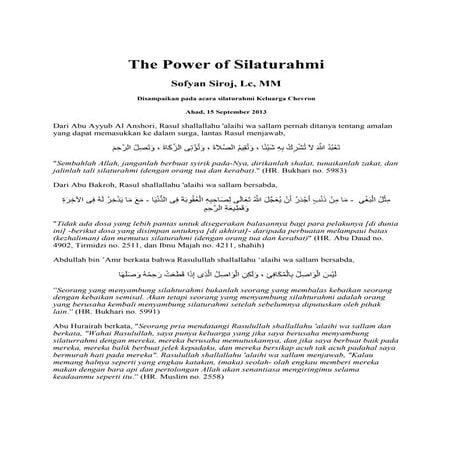 The power of silaturahmi | PDF