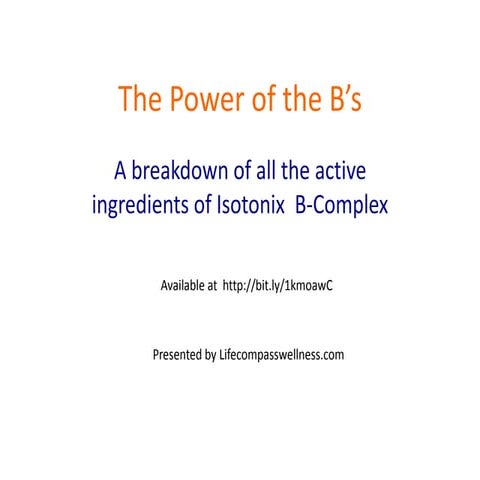 The power of the b's | PPTX