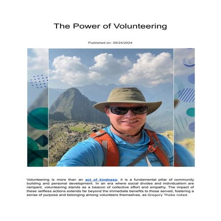 The Power of Volunteering:fundamental pillar of community.pdf