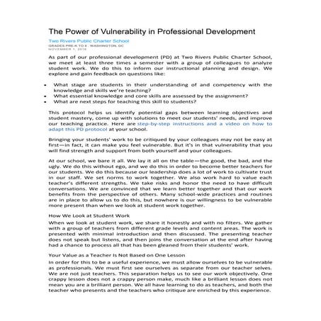 The power of vulnerability in professional development | PDF