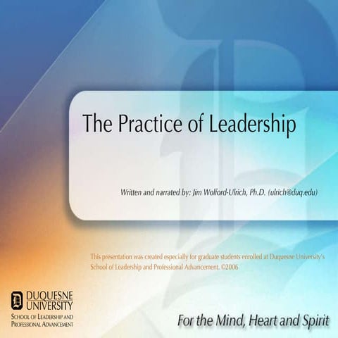 The Practice of Leadership | PPT