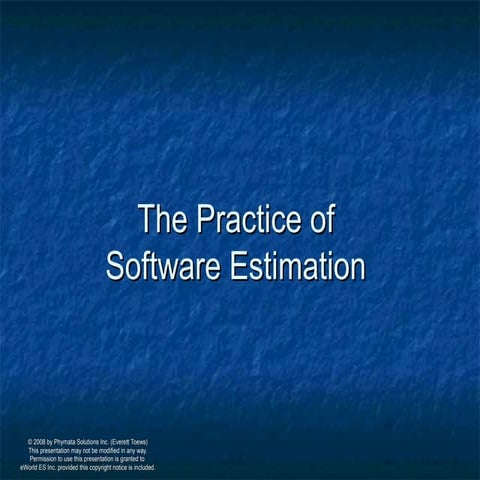 The Practice of Software Estimation | PPT | Computer Software and ...