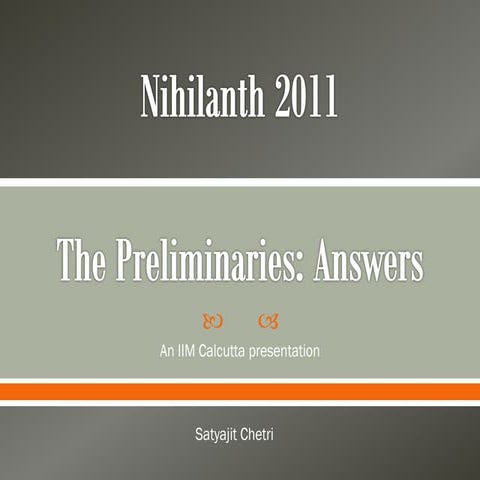 MELA - Nihilanth 2011 - Preliminaries with answers | PDF | Album ...