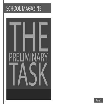 Preliminary Task- School magazine front cover design | DOCX
