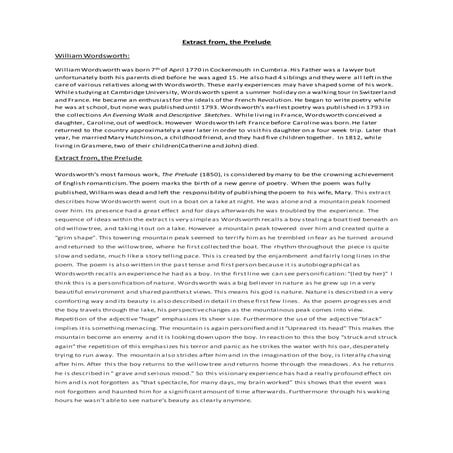 The Prelude - William Wordsworth | DOCX
