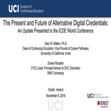 The Present and Future of Alternative Digital Credentials. ICDE World ...