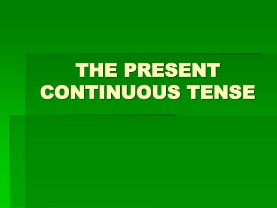 Present continuous completo | PDF