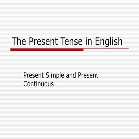 The present tense in english | PPT