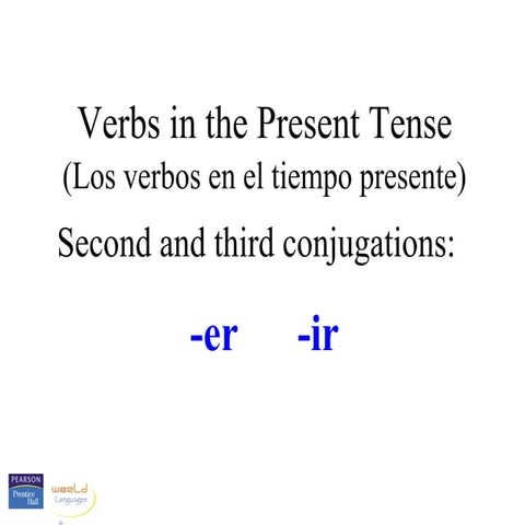 The present tense of regular er and -ir verbs | PPT