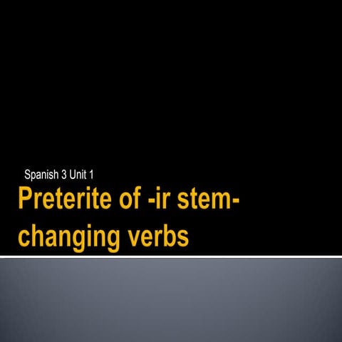 The preterite of ir stem changing verbs | PPT