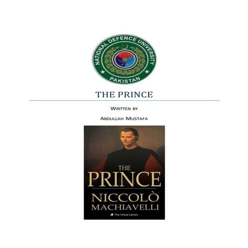 The prince Book by Niccolò Machiavelli report/book review | PDF