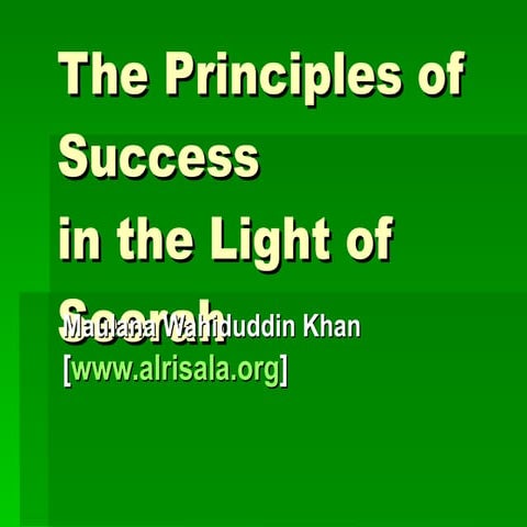 The Principles Of Success In The Light Of The Seerah! | PPT