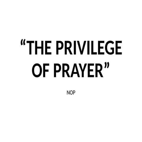 THE PRIVILEGE OF PRAYER.pptx vcfbdfgdfbgdfgrdcfg | PPTX