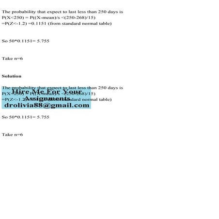 The probability that expect to last less than 250 days isP(X250) .pdf