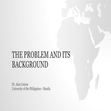 The problem and Its Background | PPTX