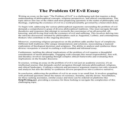 The Problem Of Evil Essay.pdf
