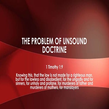 The Problem of Unsound Doctrine | PPT
