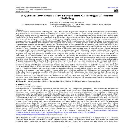 The process and challenges of nation building | PDF