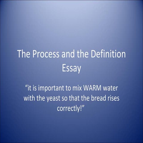 The Process And Definition Essay | PPT