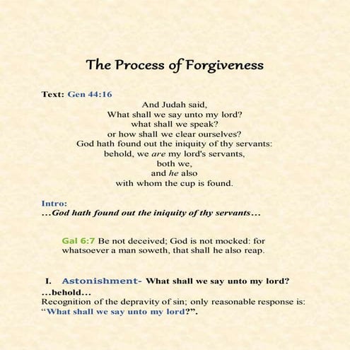 THE PROCESS OF FORGIVENESS | DOCX
