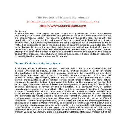 The Process Of Islamic Revolution | PDF