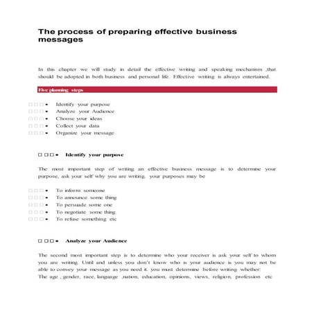 The process of preparing effective business messages | PDF