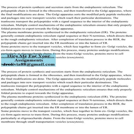 The process of protein synthesis and secretion starts from the endop.pdf