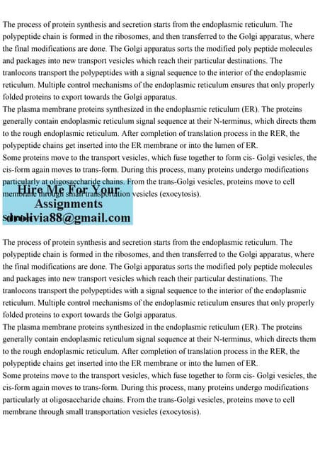 Protein Synthesis Essay | PDF | Chemistry | Science