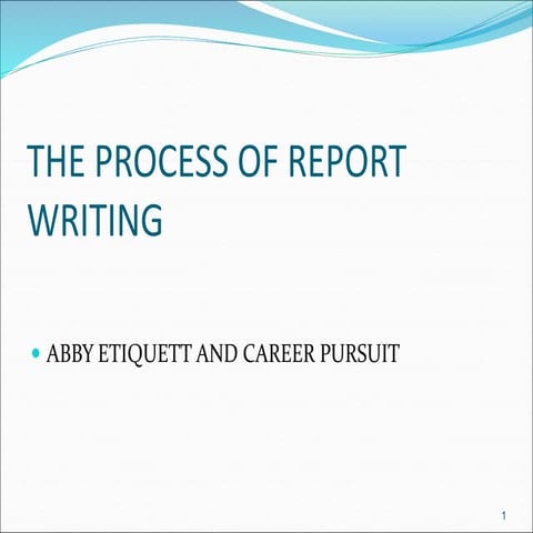 HOW TO WRITE REPORTS FOR THE EXECUTIVES AT THE WORKPLACE.ppt