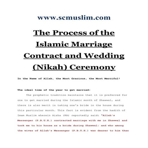 The process of the islamic marriage contract and wedding (nikah ...
