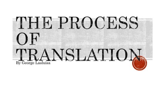 Theory of translation and the definition | PPT
