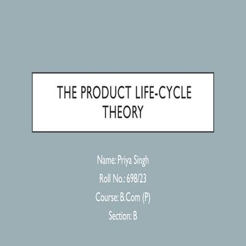 Unit-2 Lecture-5(International Product life Cycles Theory) | PPTX