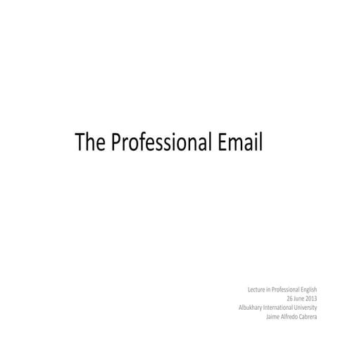 How to Write a Professional Email (for students) | PDF