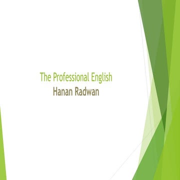 The professional english | PPT