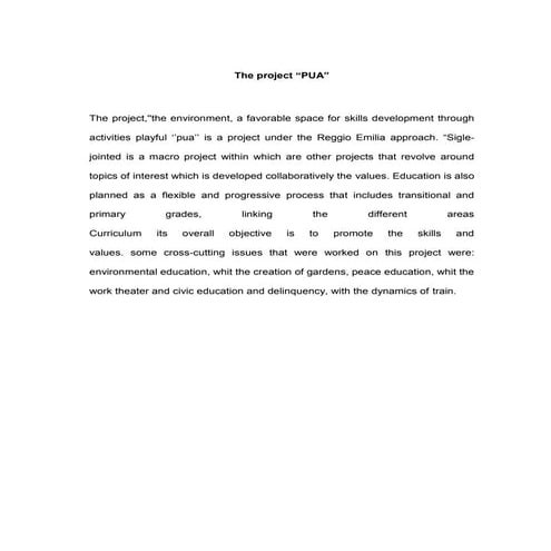 The project "PUA" | PDF