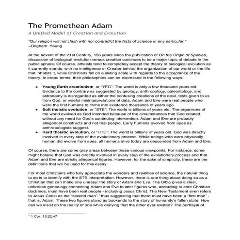 The Promethean Adam | PDF