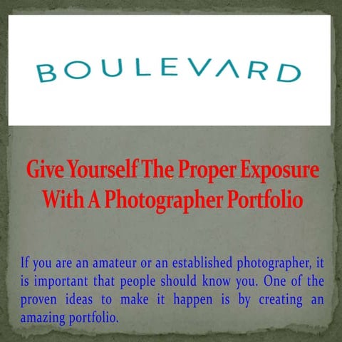 The proper exposure with a photographer portfolio | PPTX | Internet for ...